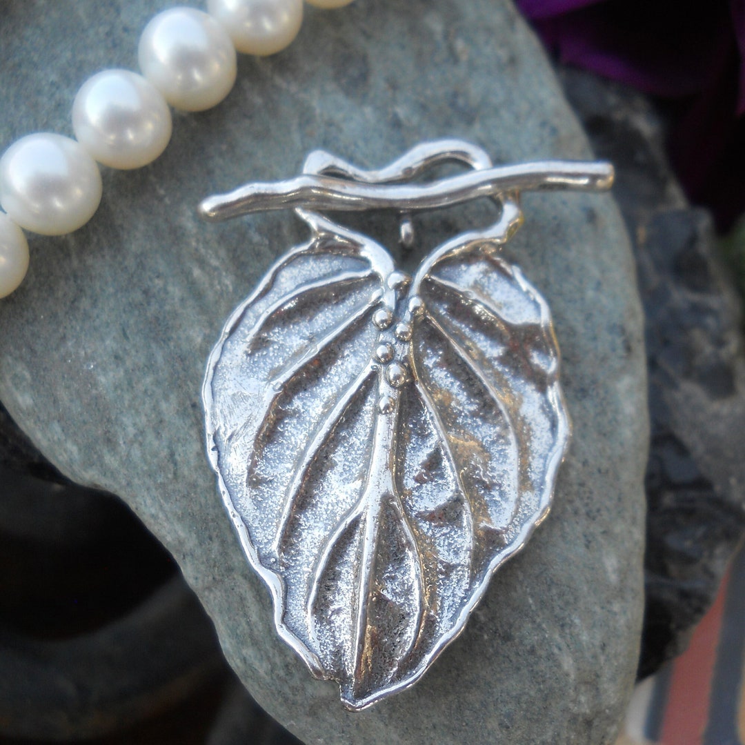 Large Sterling Silver Leaf Toggle Clasp (36 Mm) - Etsy