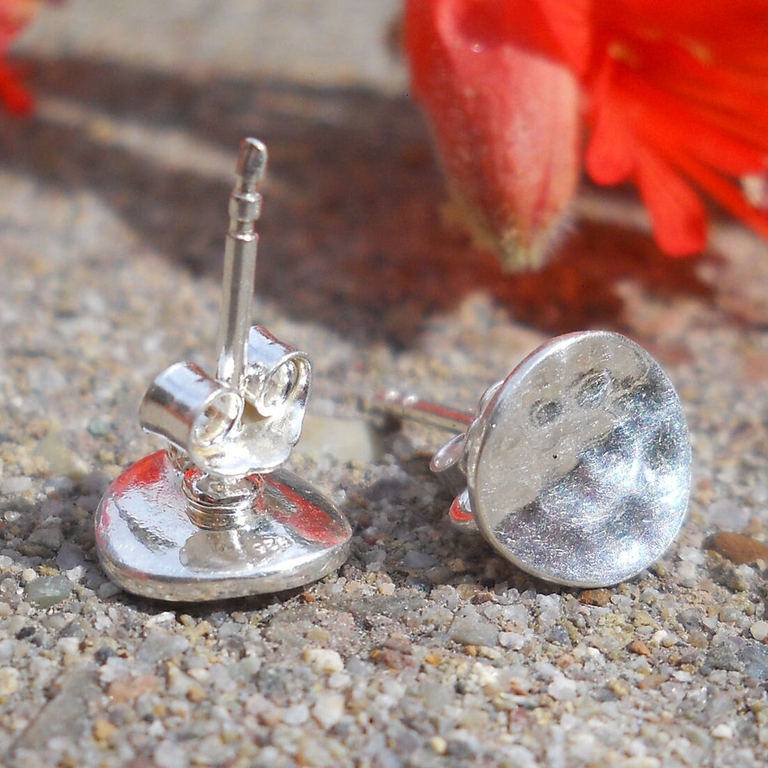 Sterling Silver Posts, PT77, Sterling Silver Round Hammered Posts With ...