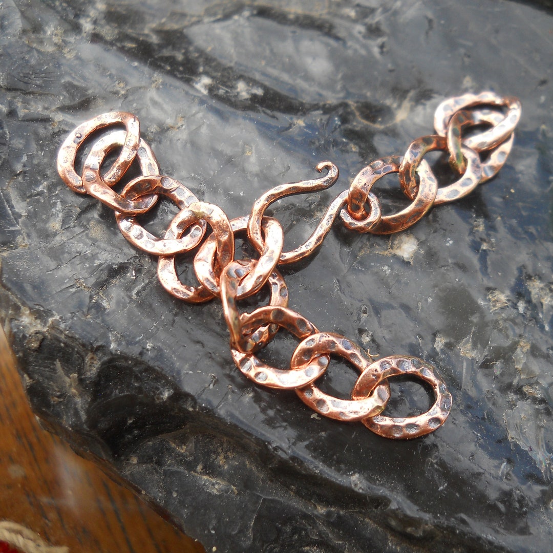Hammered Solid Copper Extender Chain Clasp: Adjustable Jewelry Hook - Etsy