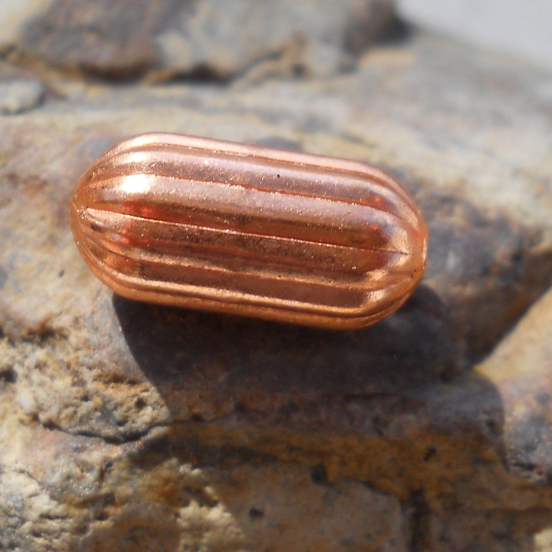 10 Solid Copper Beads, CB128CU, Size: 12 Mm X 6 Mm or .47 Inches X .24 ...