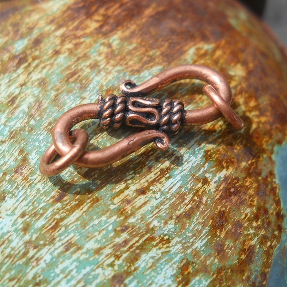 Solid Copper S Clasp With Solid Copper Closed Jump Rings - Etsy