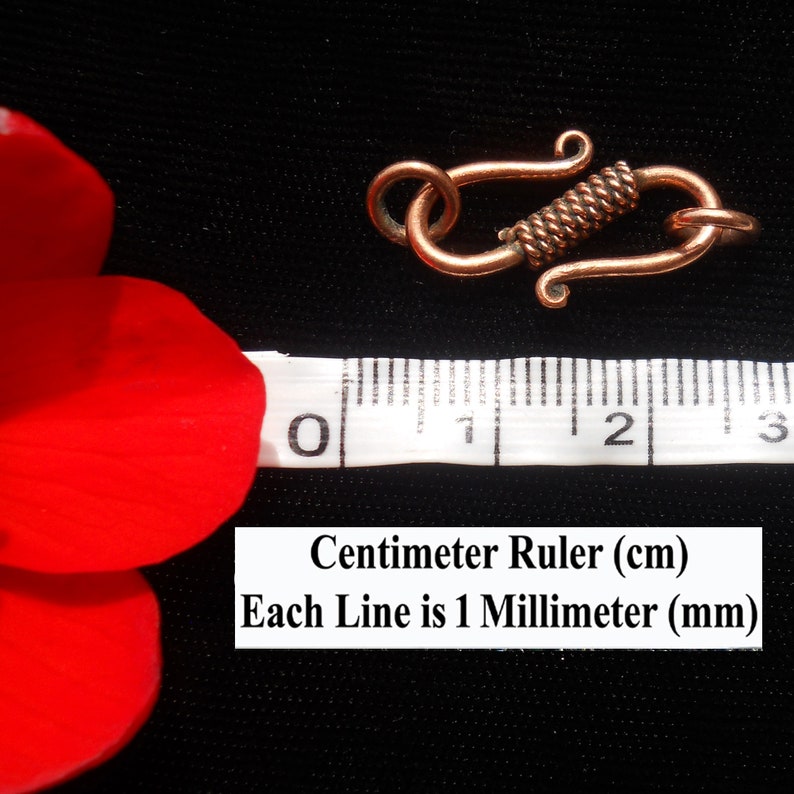 Solid Copper S-clasp With Jump Rings: Decorative Jewelry Clasp (25 Mm ...