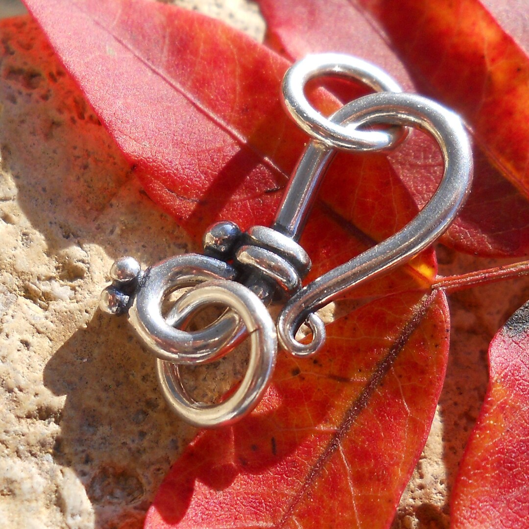 Sterling Silver J Clasp, Sterling Silver Hook and Eye Clasp With ...
