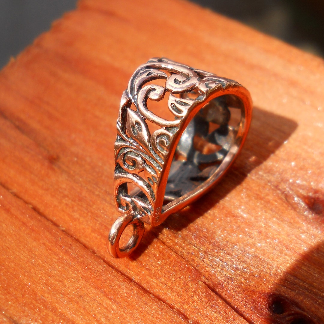Solid Copper Pendant Bail: Ornate Jewelry Making Supply (30 Mm) - Etsy