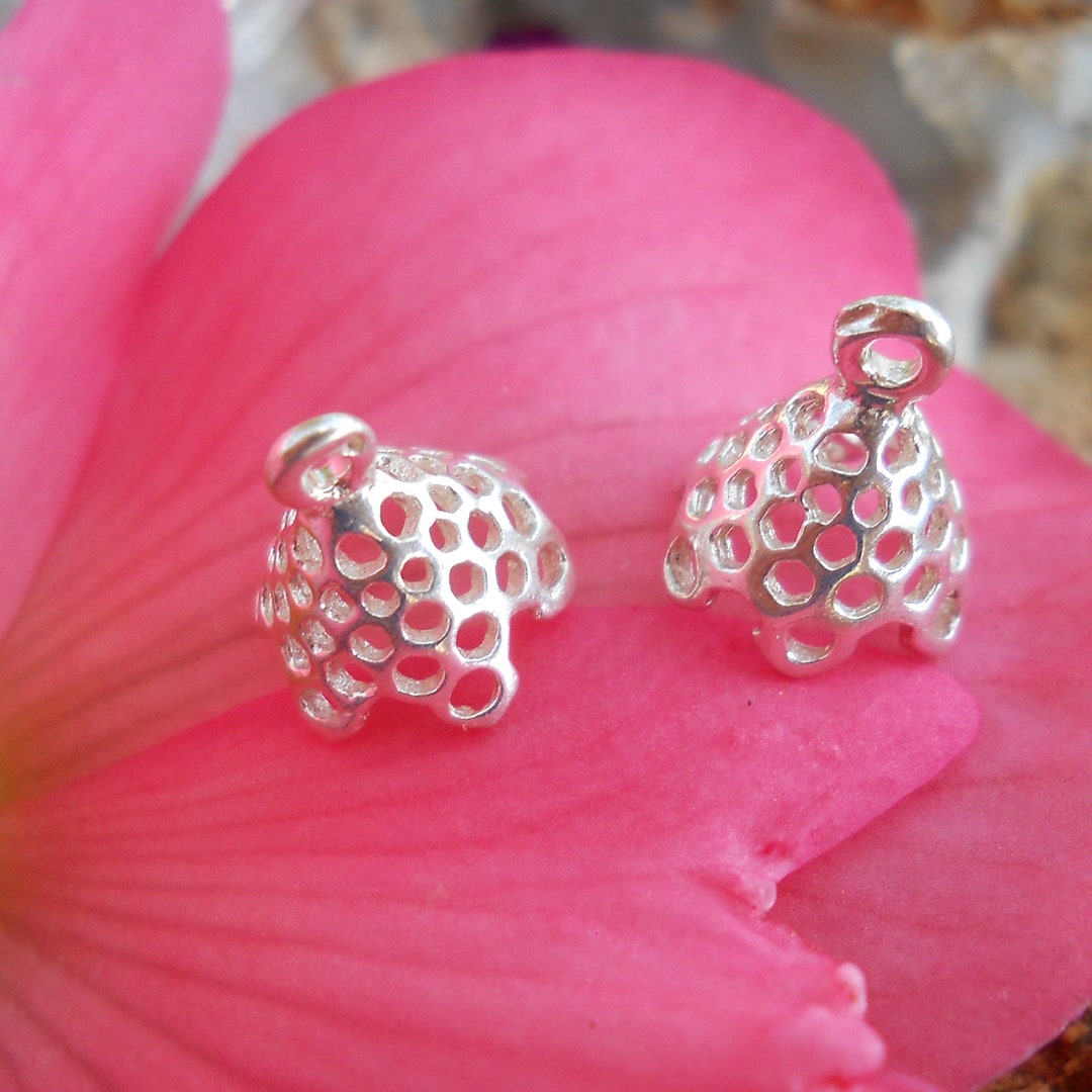 Sterling Silver Bell Cap: Openwork Jewelry Cones (pair) - Etsy