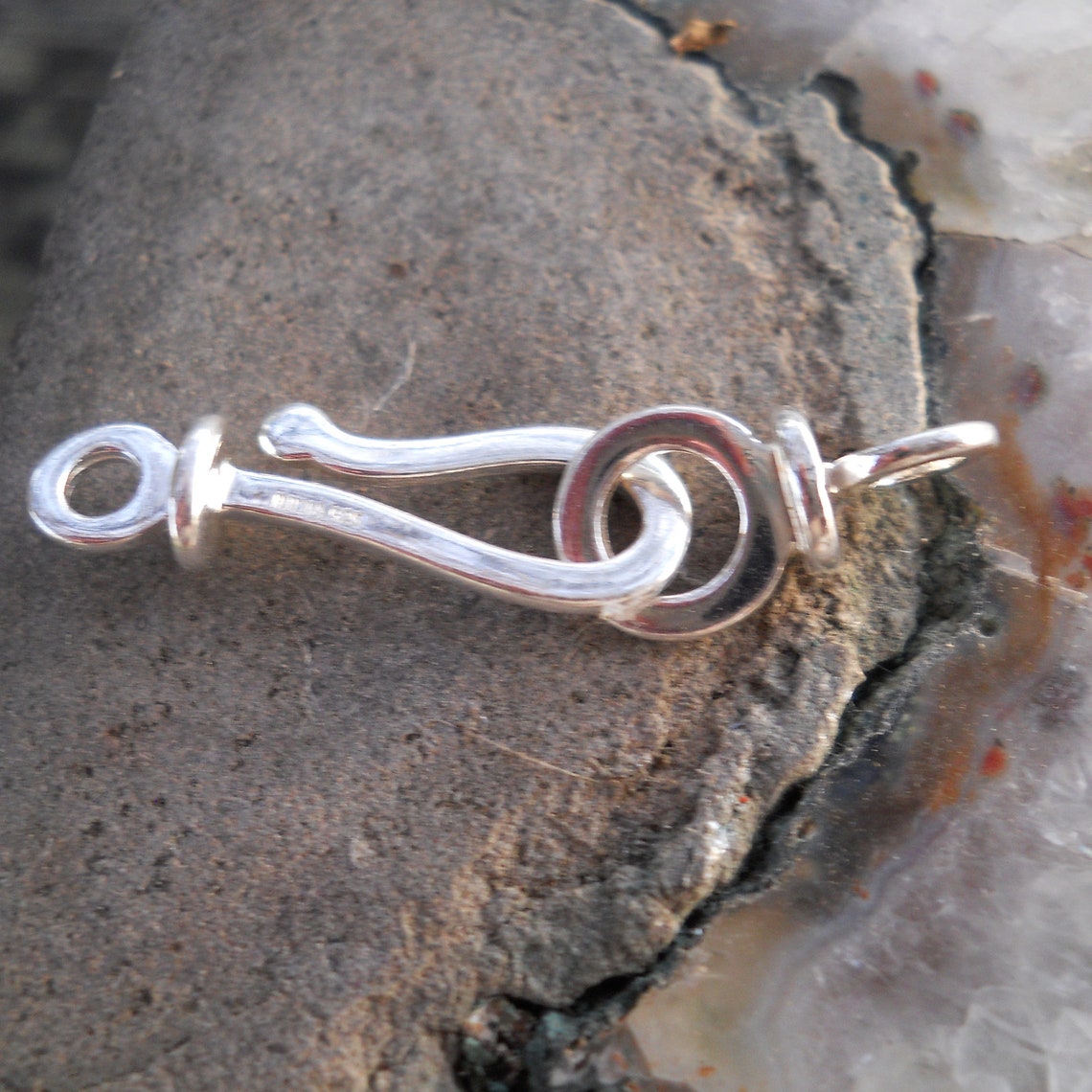 Sterling Silver Hook and Eye Clasp: Medium Smooth Jewelry Closure - Etsy