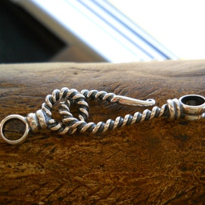 Extra Large Sterling Silver Twisted Hook and Eye Clasp, CL199 is a ...