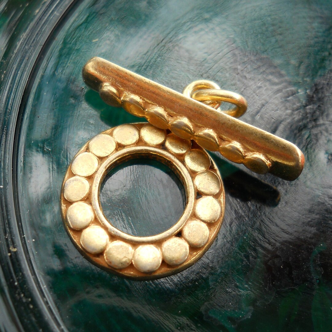 Vermeil Round Toggle With Toggle Bar, TL10V, Size: 18 Mm X 14 Mm or .71 ...