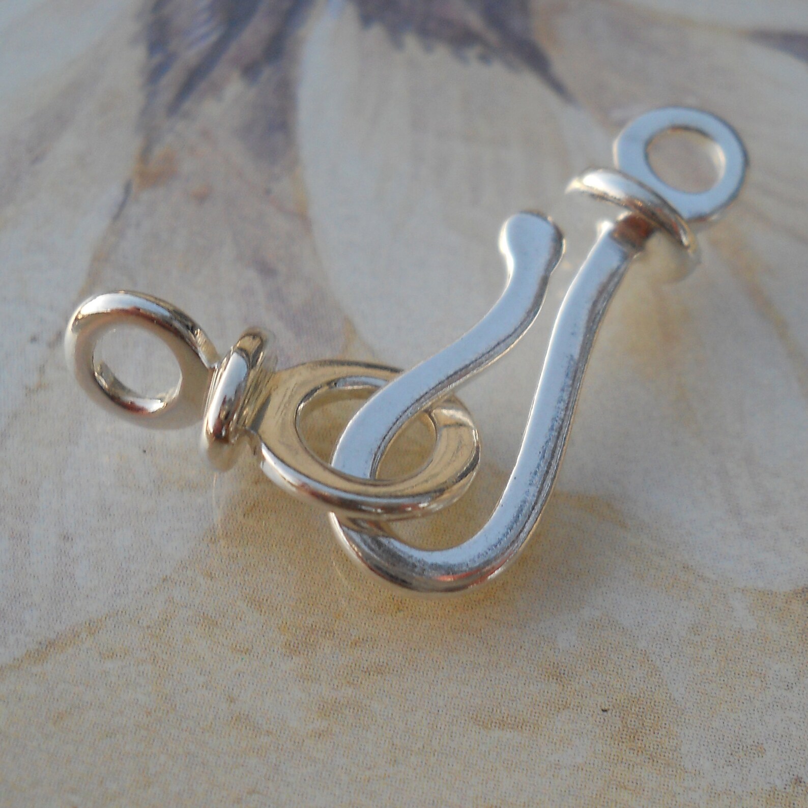 Sterling Silver Hook and Eye Clasp: Medium Smooth Jewelry Closure - Etsy