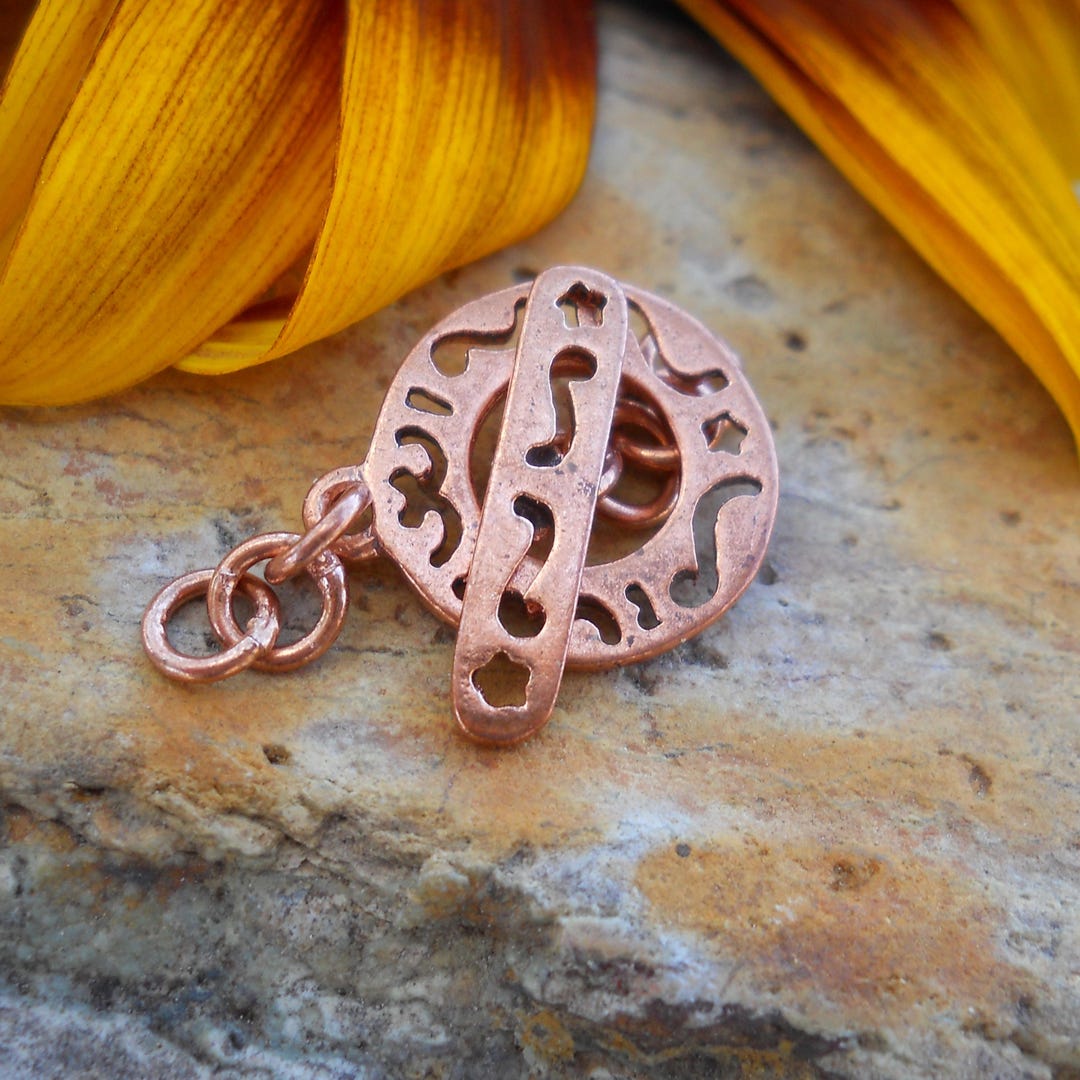 Fiesta Copper Toggle Clasp With Extender Chain (15mm) - Etsy