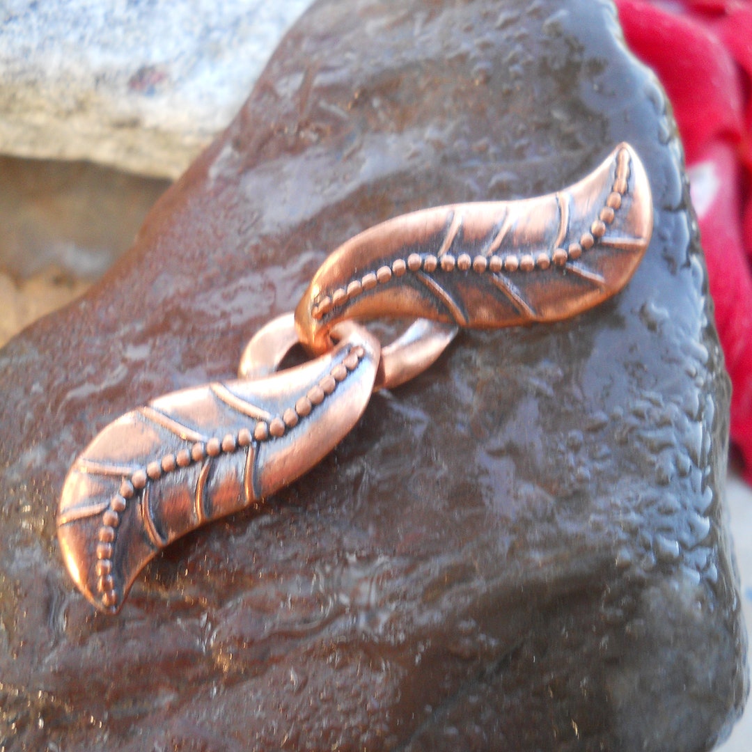 Leaf Clasp, Two Leaves for a Beautiful Hook and Eye Clasp, Solid Copper ...