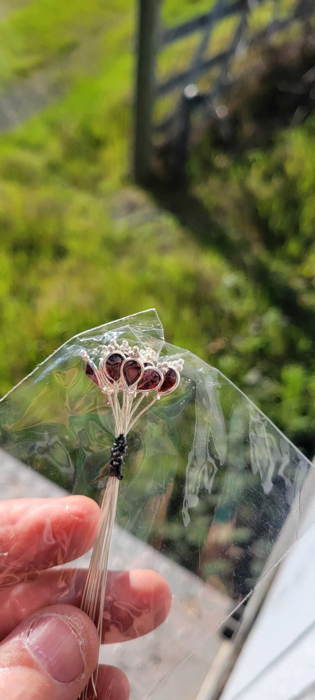Garnet Gemstone Head Pin: Sterling Silver Wire Wrapping (8mm X 6mm) - Etsy