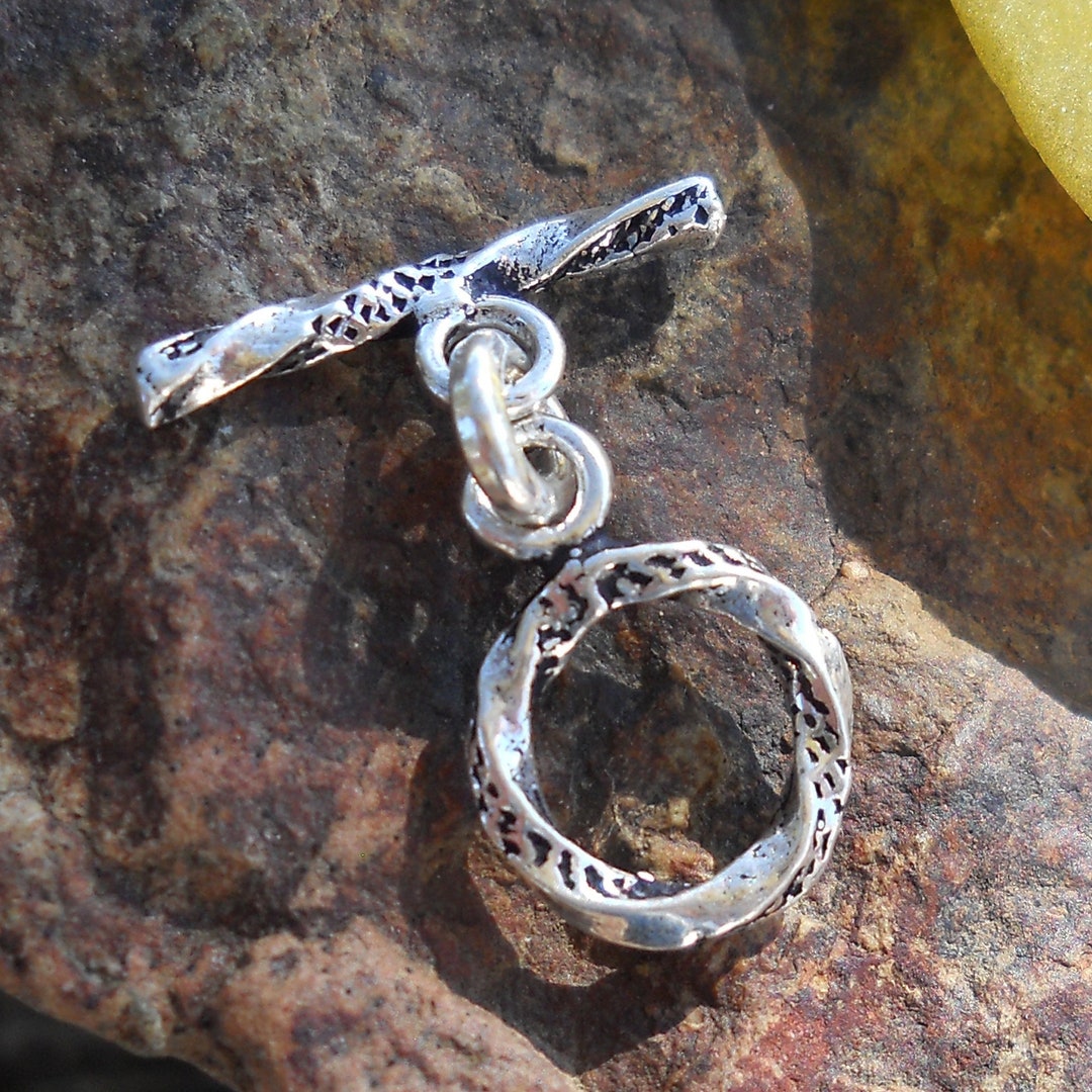 Small Twisted Toggle Ring and Bar With Wonderful Granulation, TL347, Size: 12 Mm X 9 or .47 ...
