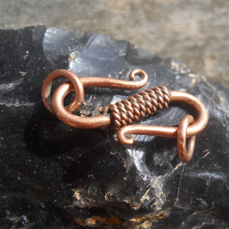 Solid Copper S-clasp With Jump Rings: Decorative Jewelry Clasp (25 Mm ...