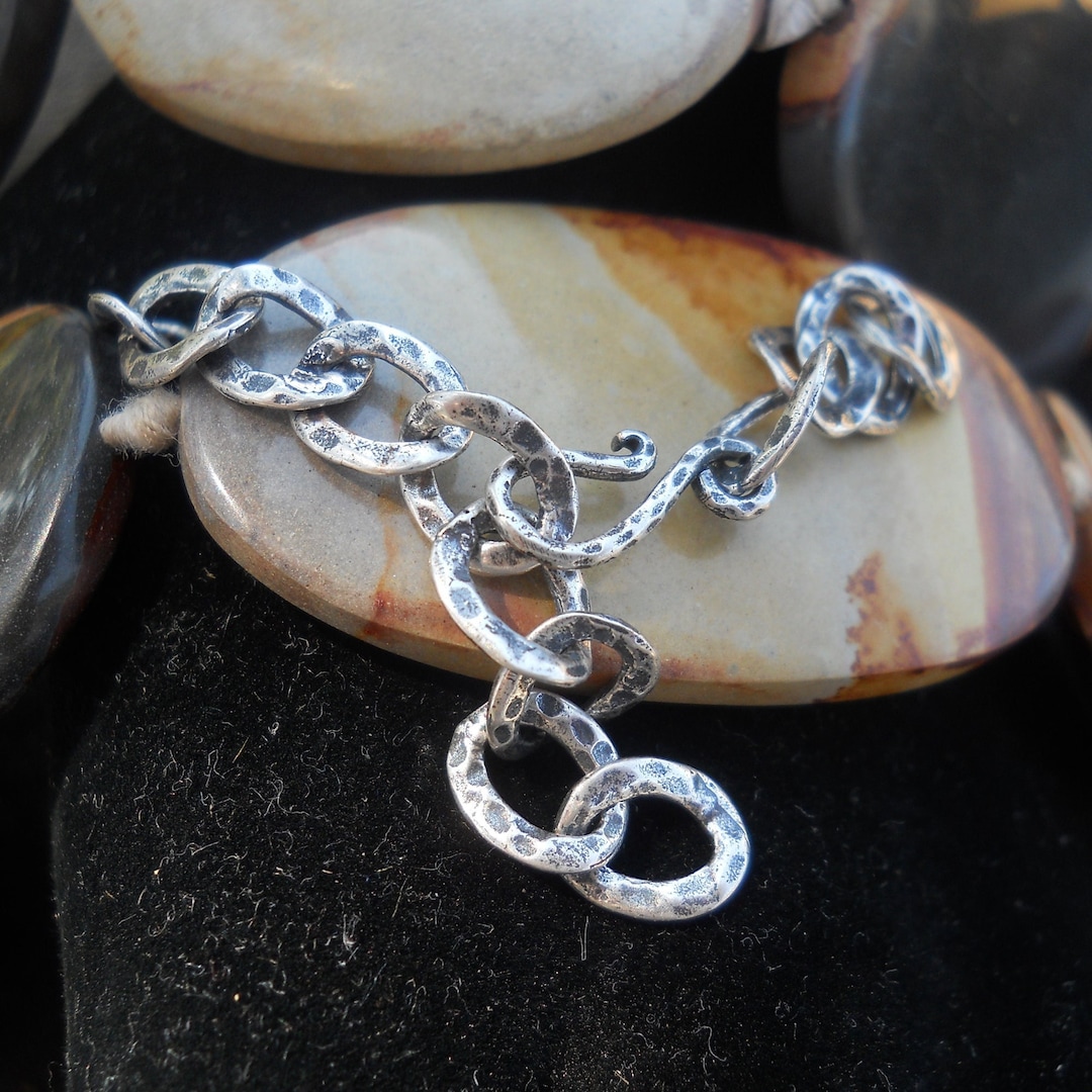 2.5 Microns Silver Plated White Bronze Hammered Extender Chain - Etsy