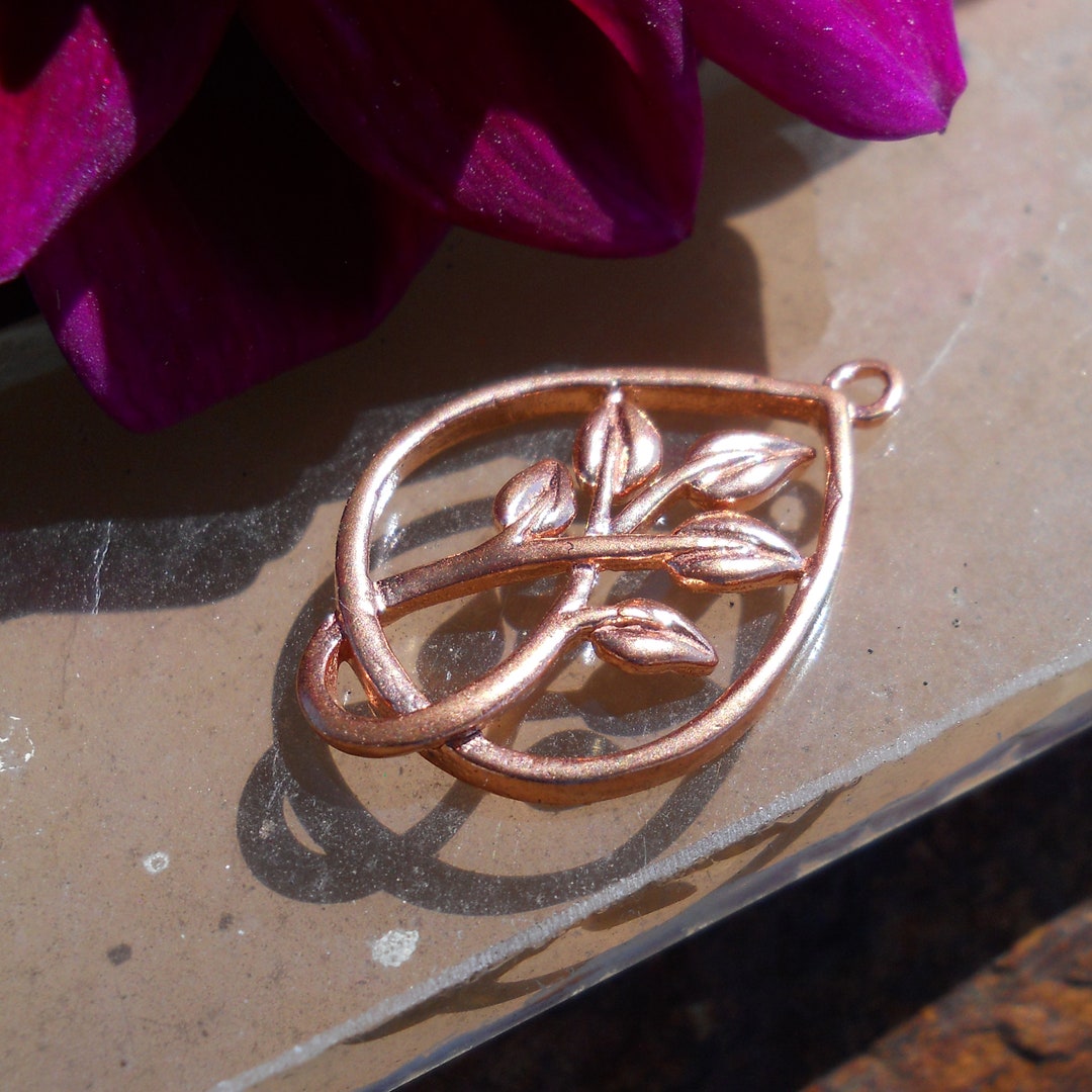 Solid Copper Wheat Scroll Connector: Jewelry Design (29 Mm X 20 Mm) - Etsy