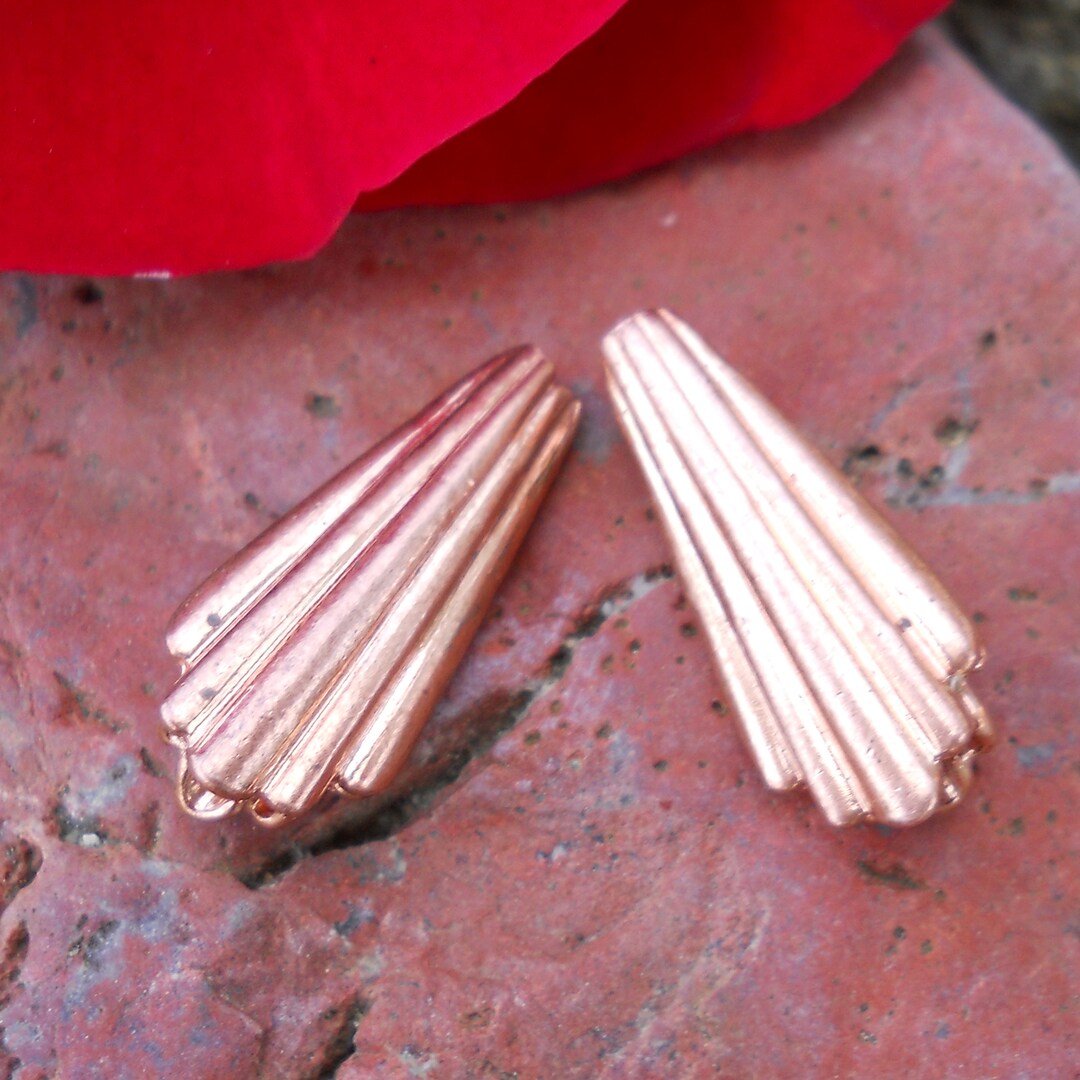 Art Nouveau Copper Cones: Jewelry End Caps (20 Mm X 9 Mm) - Etsy
