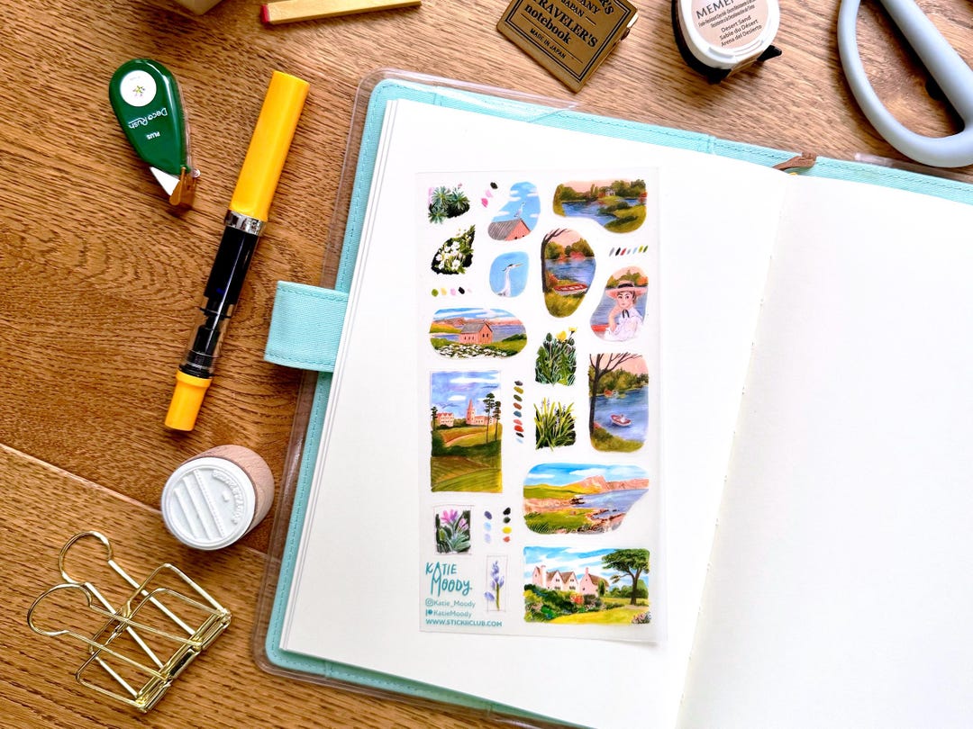 Nature Stickers, Earthy Landscapes, Journal Planner Decoration - Etsy