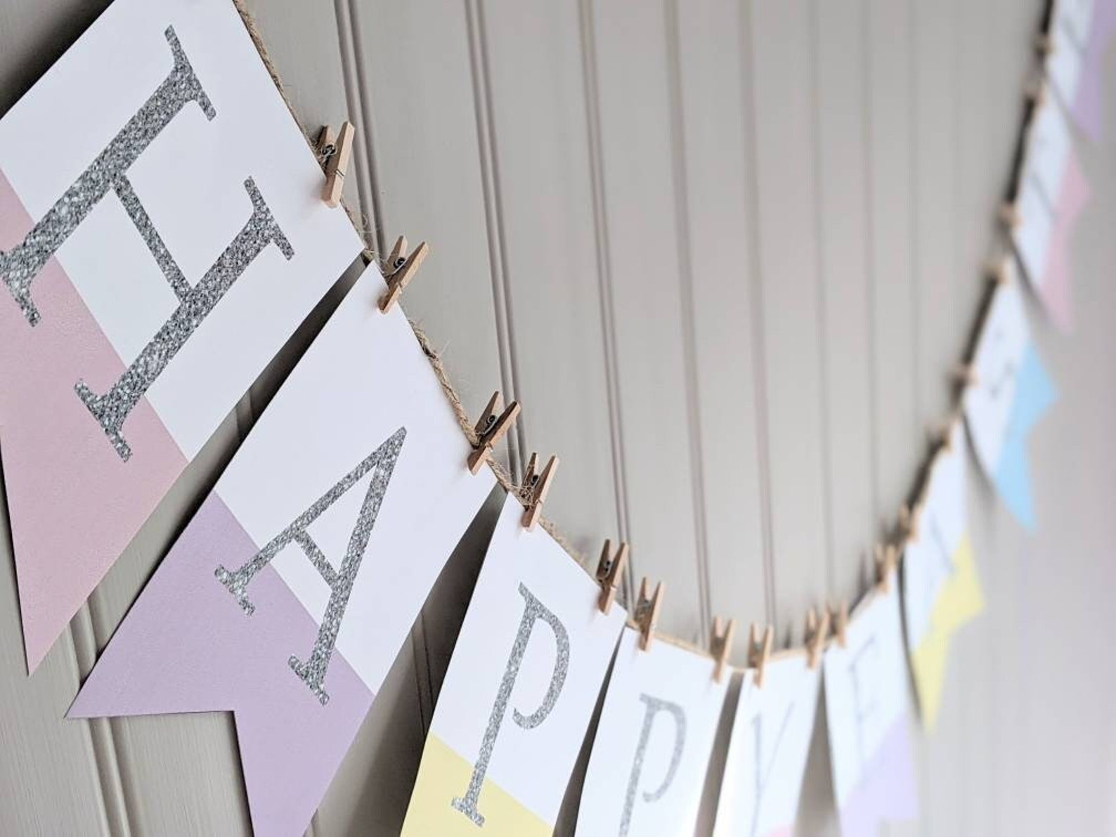 Spring Easter Color Block Banner - Printable Banner Flag, Instant Party ...