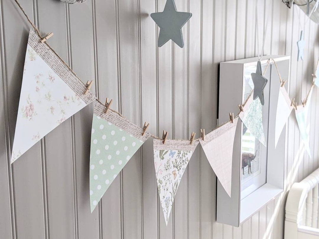 Botanical Flower Spring Easter Banner - Pink & Green - Instant Download ...