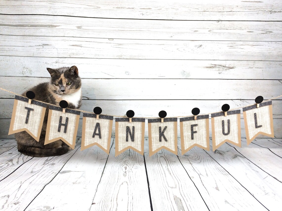 Printable Thanksgiving "thankful" Banner - Printable Banner Flag ...