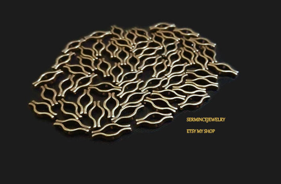 30 Pcs. Metal Lip Shaped Beads Lip Spacers Beads Vintage - Etsy