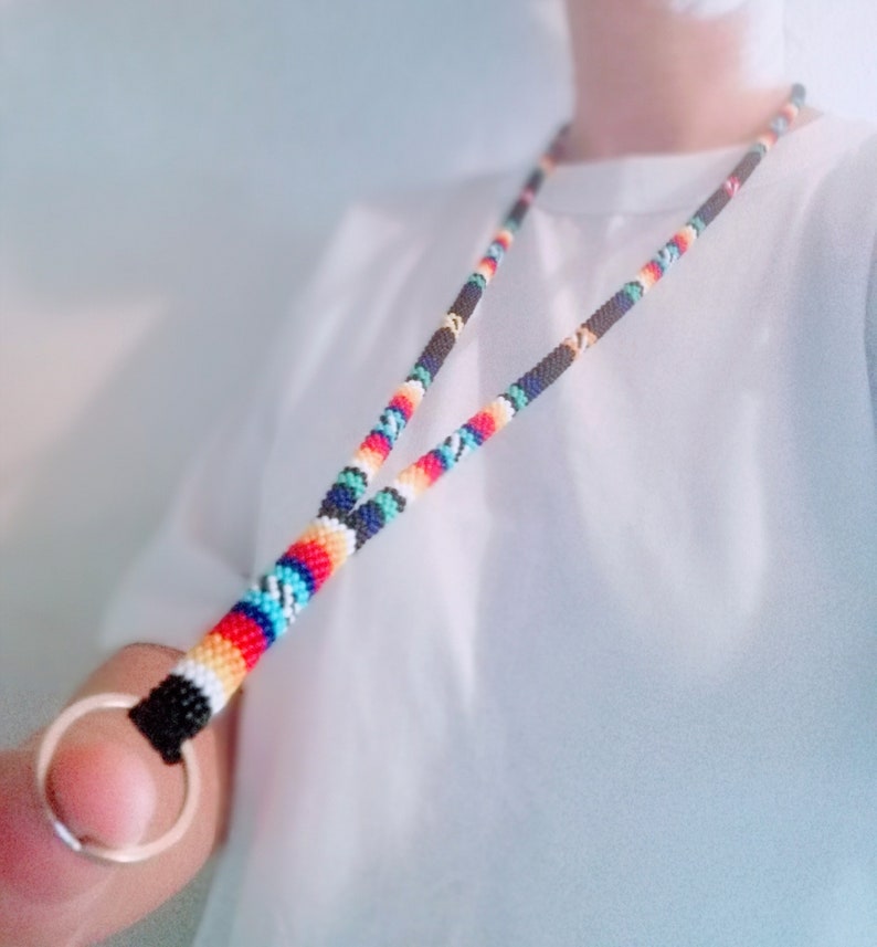 Native American Style Beaded Lanyard Badge Holder Beaded | Etsy