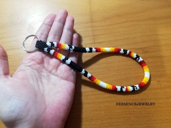 Native American Style Beaded Keychain Wristlet Purse Charms | Etsy