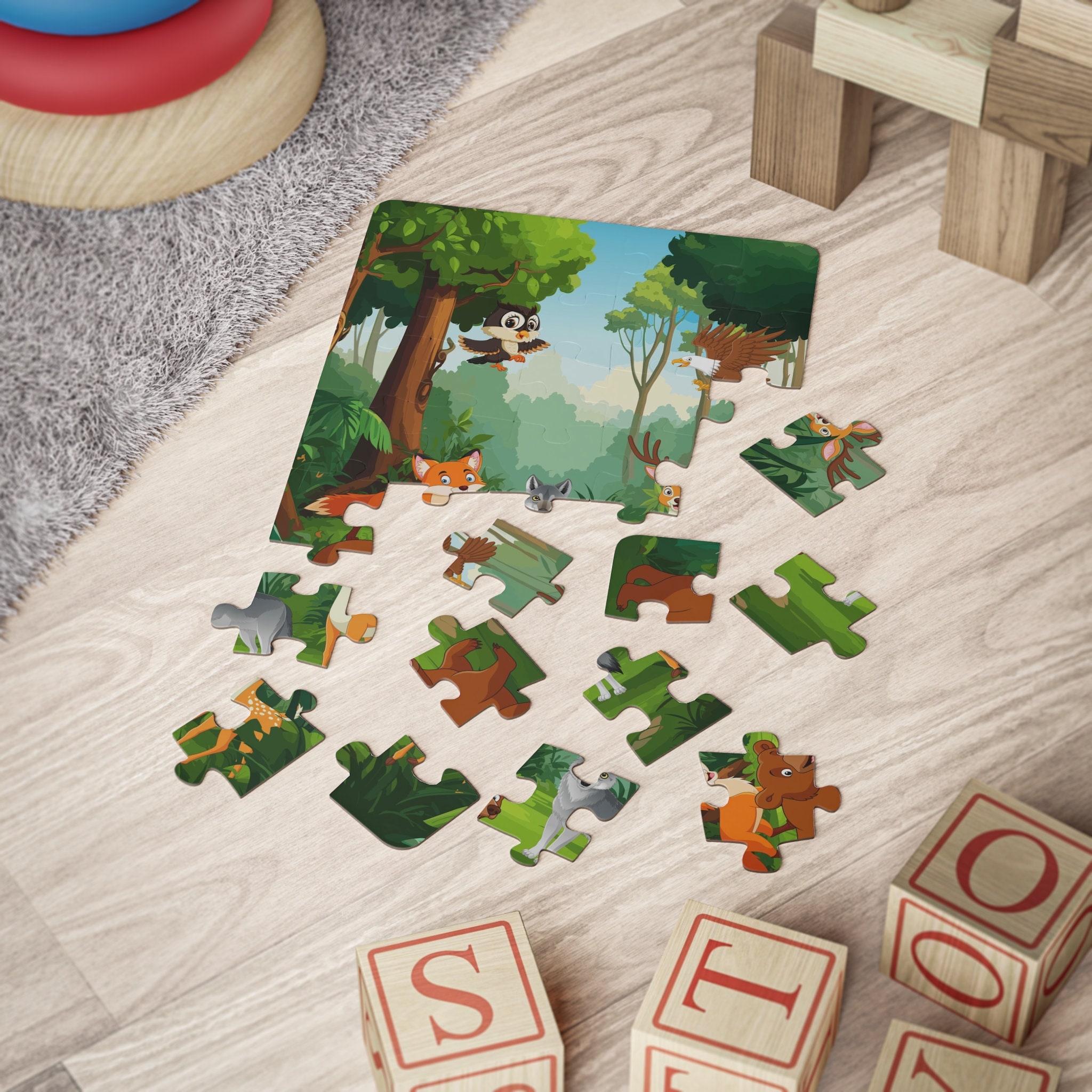 30-piece Kids' Puzzle Forest Animals Engaging Educational Game, Fun ...