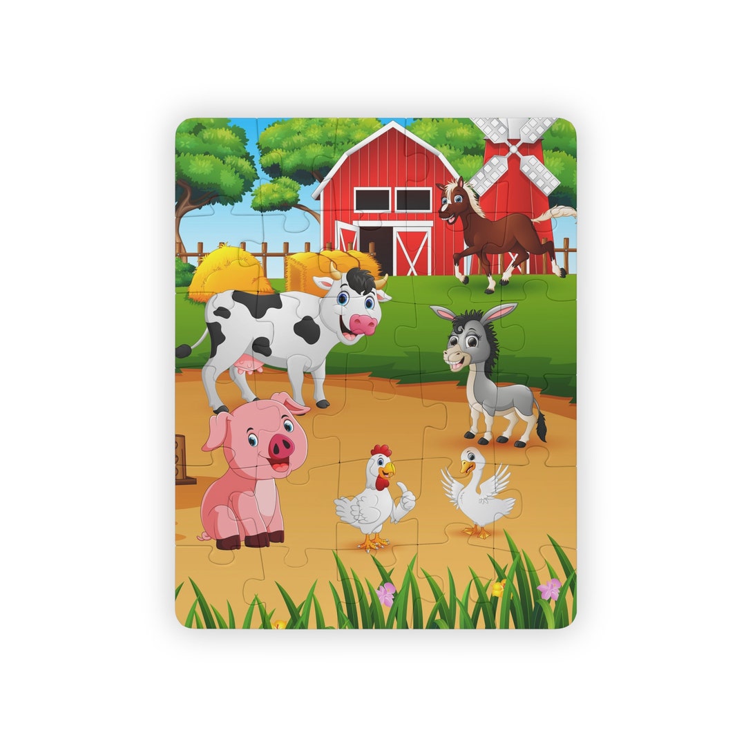 30-piece Kids Farm Animals Puzzle, Animals Inspired Educational Jigsaw ...