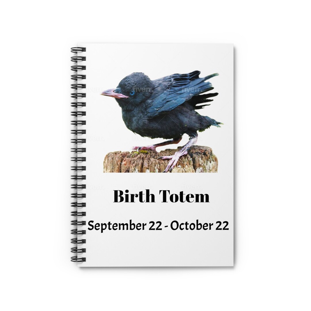Raven Birth Totem Spiral Notebook - Ruled Line - Etsy