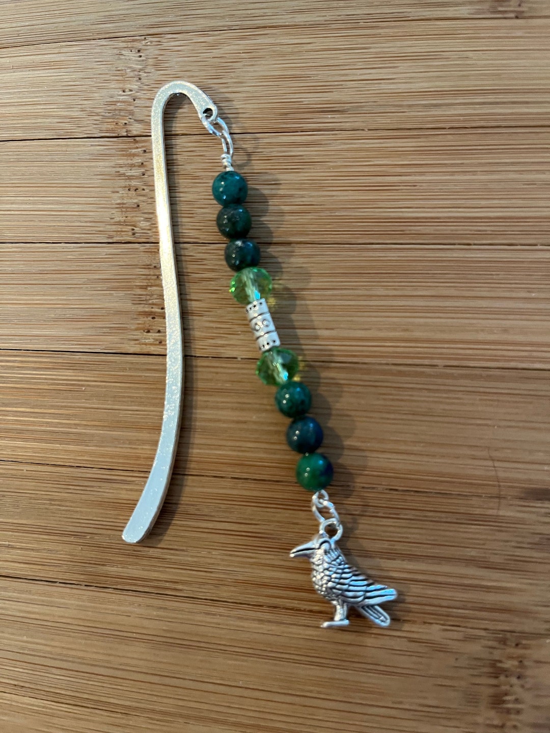 Raven Birth Totem Hook Bookmark With Azurite Gemstones - Etsy