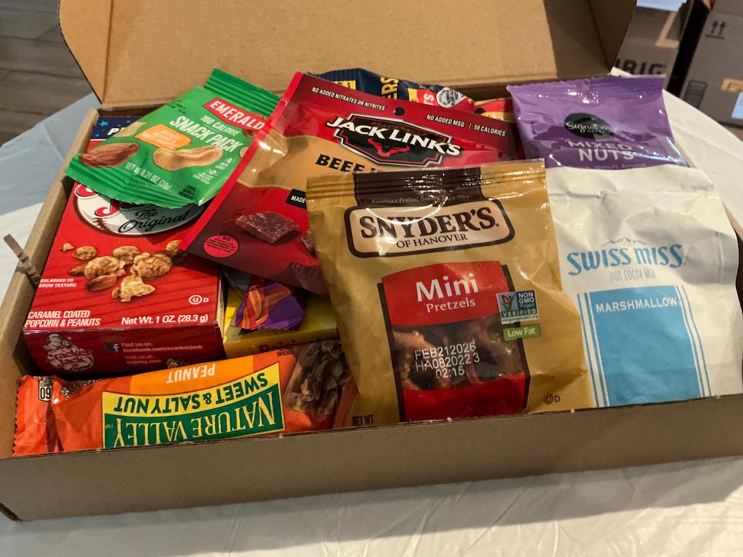 Snack Attack Box- American Variety of Sweet and Salty Snacks Individually Wrapped- Care Package ...