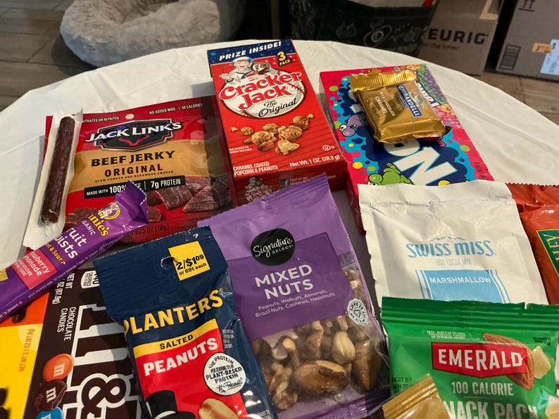 Snack Attack Box- American Variety of Sweet and Salty Snacks Individually Wrapped- Care Package ...