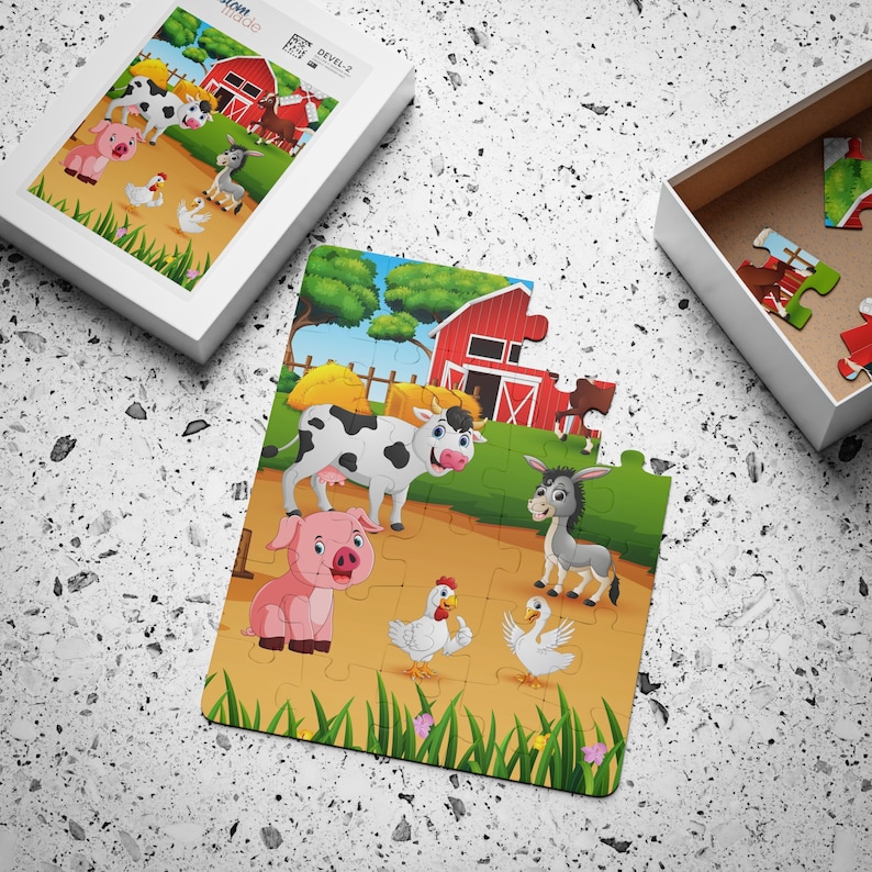 30-piece Kids Farm Animals Puzzle, Animals Inspired Educational Jigsaw ...