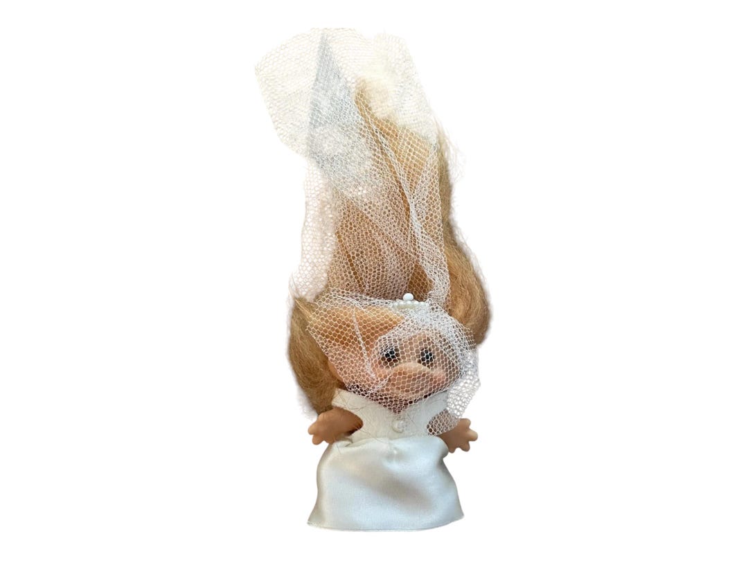 Troll Doll Vintage 1960s Dam Things Original Bride Wedding Dress and ...