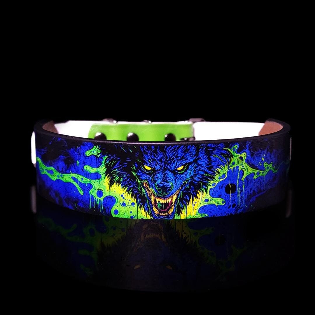 Toxic Howel - All Weather/leather Hybrid, Halloween Dog Collar, Leather ...