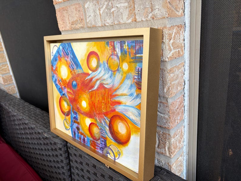 Golden Flow – Abstract Goldfish Acrylic Painting | Contemporary Modern ...