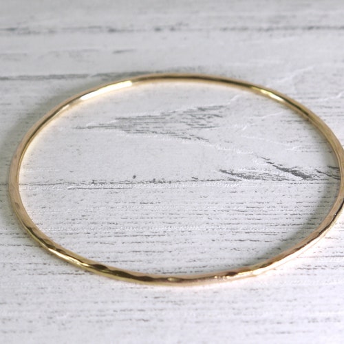 Hammered Gold Filled Bangle | Etsy