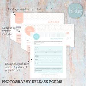 Photography Form Templates - Basic Business Set up Forms NG004 ...