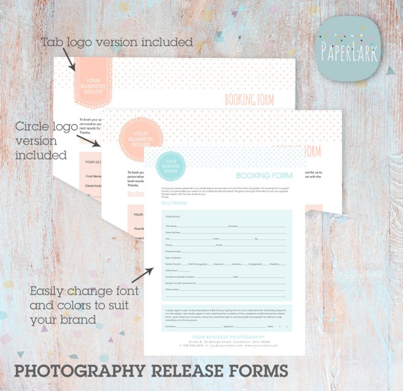 Photography Form Templates Basic Business Set Up Forms NG004 | Etsy