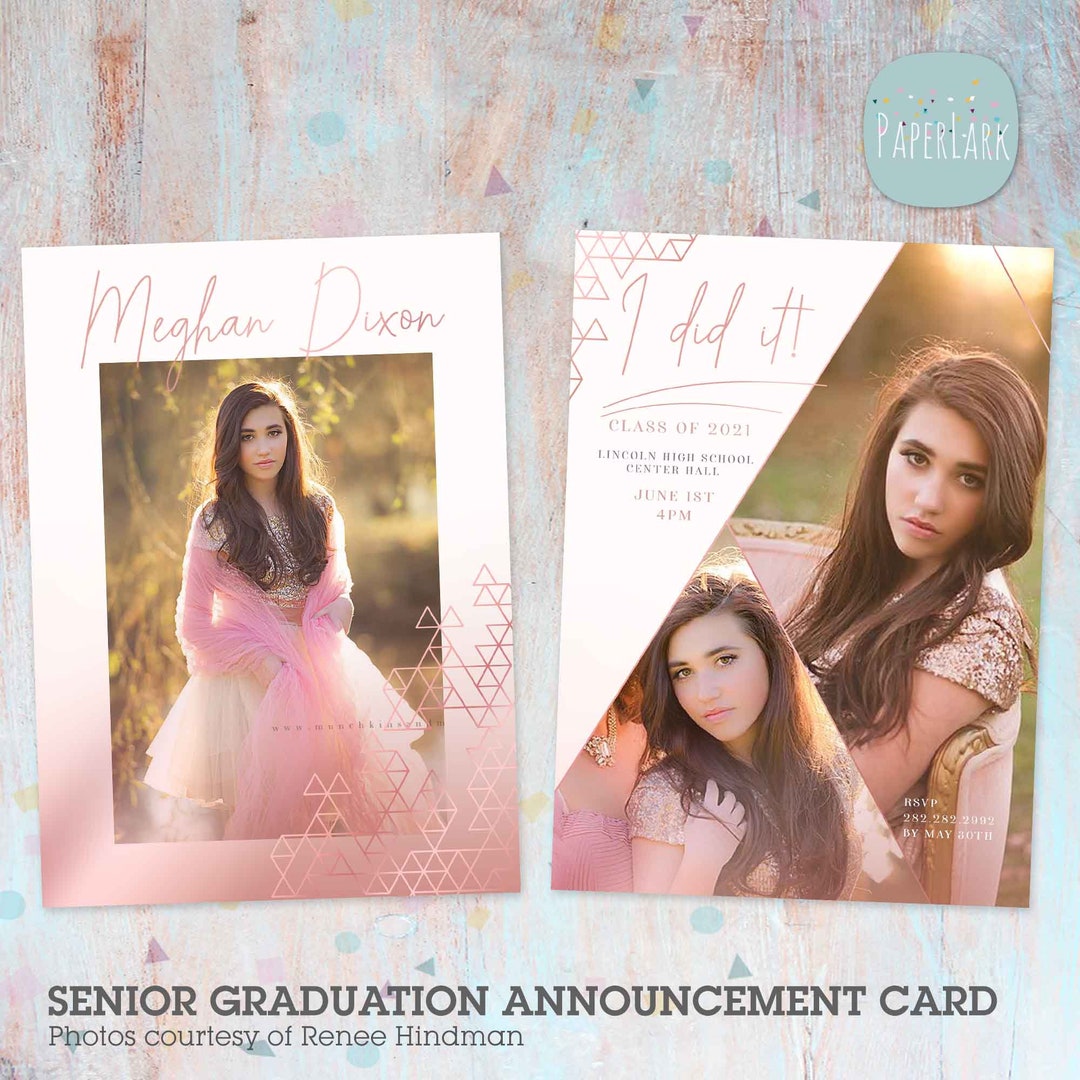Senior, Announcement Card, Senior Card, Senior Template, Graduation ...