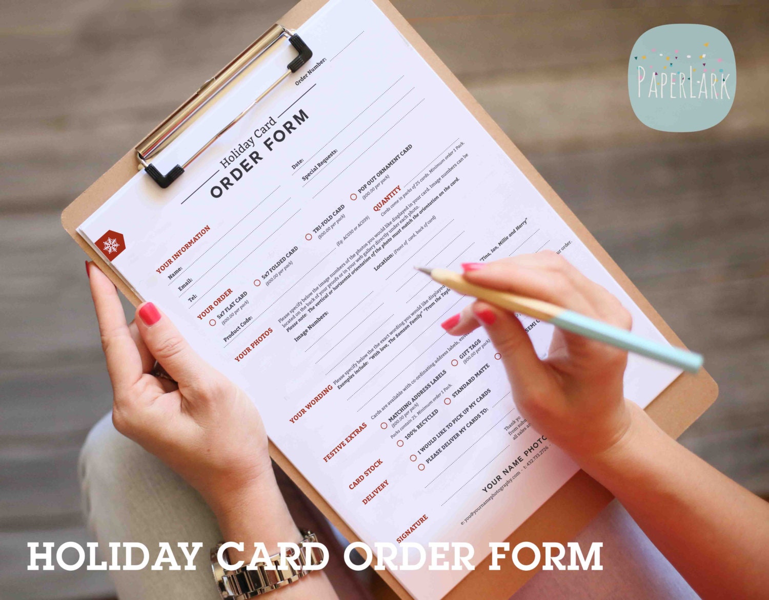 Christmas Card Order Form Photoshop Template VG009 - Etsy