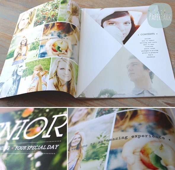 Senior Photography Magazine 24 Page Photoshop Template | Etsy