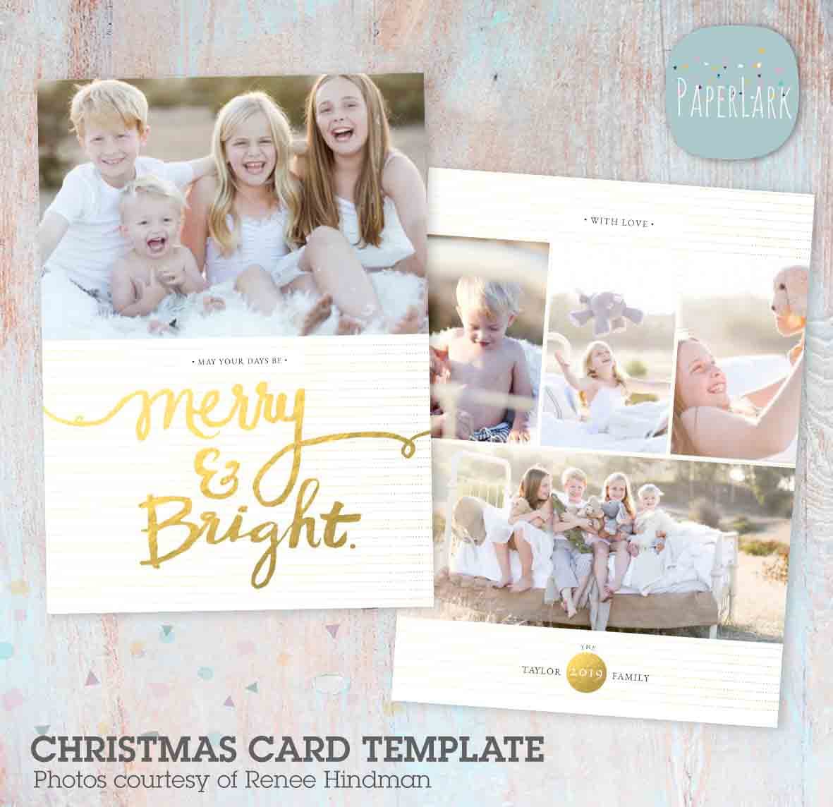 Holiday Card Template Bundle - Photoshop Template - AC045 - INSTANT ...