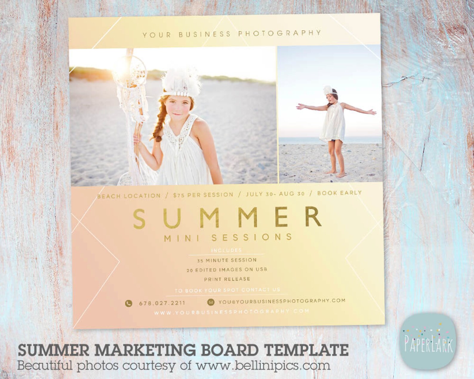 Summer Mini Session Photography Template - Photoshop - IH014- INSTANT ...