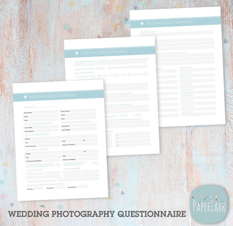 INSTANT DOWNLOAD! Photoshop Template Photographer Business Form ...