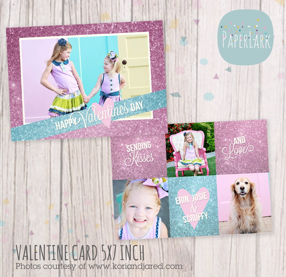 Valentines Day Card Photoshop Template AV004 INSTANT - Etsy