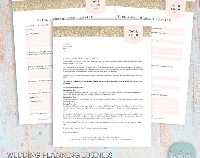 Wedding Planner Client Questionnaire and Welcome Letter | Etsy