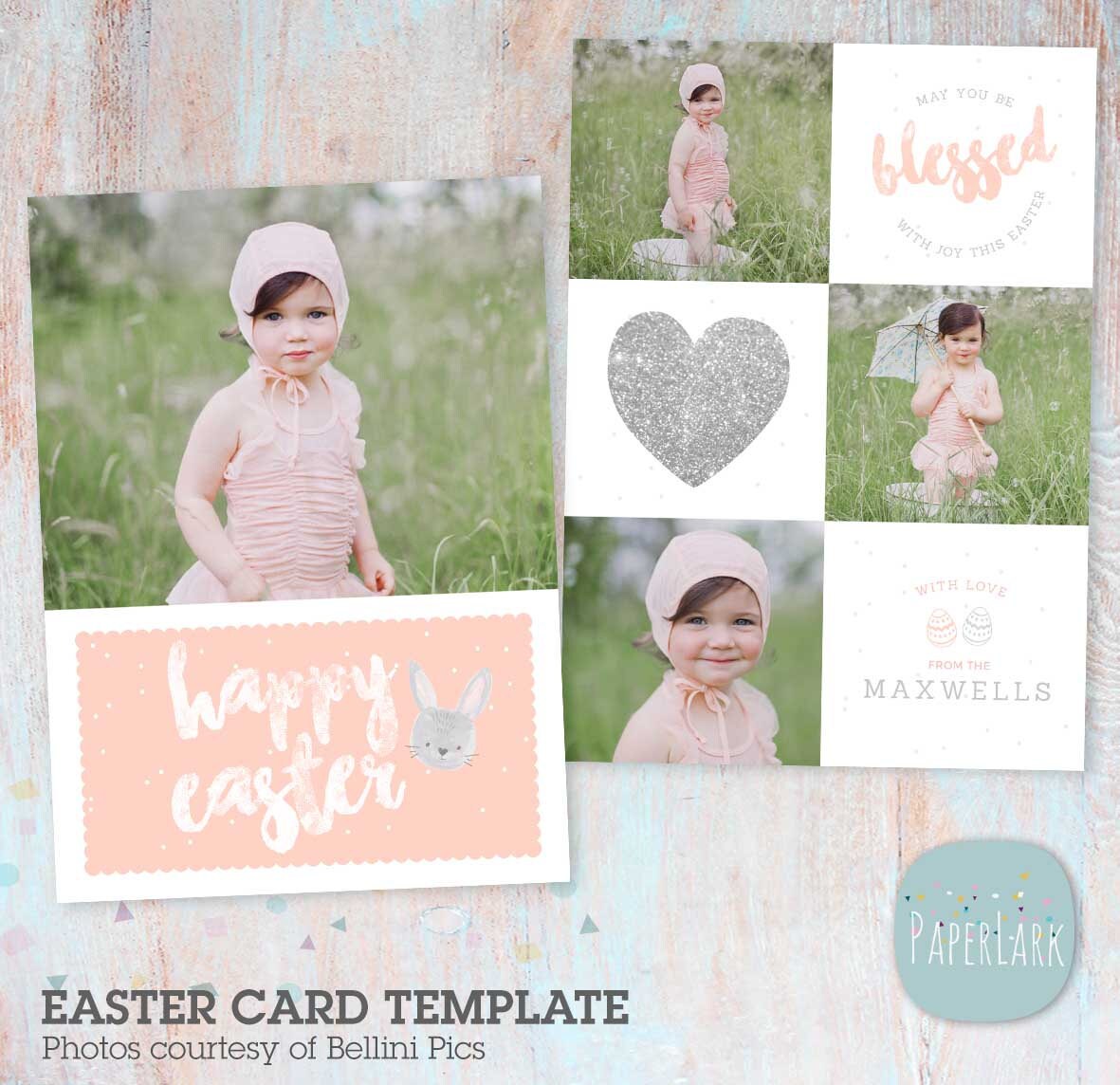 Easter Card Template Photoshop AE011 INSTANT DOWNLOAD | Etsy